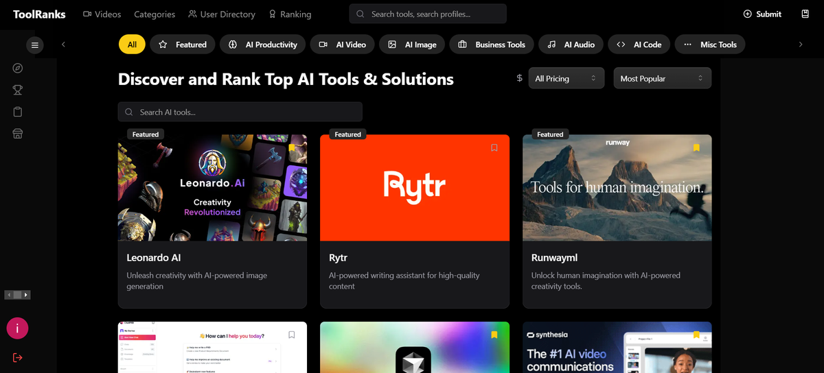 Toolranks : Your Go-To AI Tool Ranking Platform